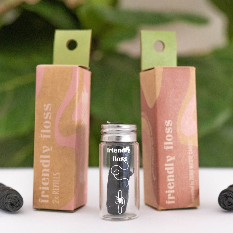 Friendly Floss - Bamboo Floss with Activated Charcoal – Zero Waste Cartel